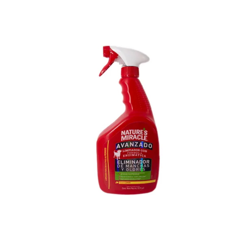 NATURE MIRACLE ELIMINADOR DE MANCHAS Y OLORES LEMON X 32 OZ – Royi Pets